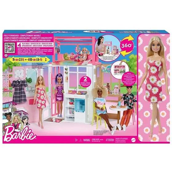 Barbie Casa 2 Andares GLAM Glamour com Boneca Mattel HCD48 - Casinha de ...