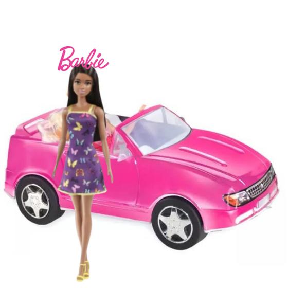 Barbie Morena Mattel Original + Carro Conversivel Rosa - Brinquedos ...