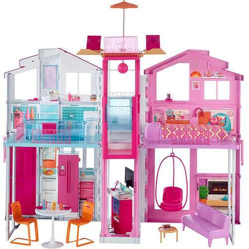 Barbie Super Casa da Barbie de 3 Andares DLY32 - Mattel - Casinha de ...