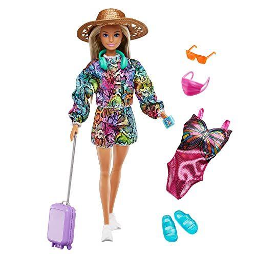 Barbie Travel Playset com Fashionistas Travel Doll (11,5 em Morena) e ...
