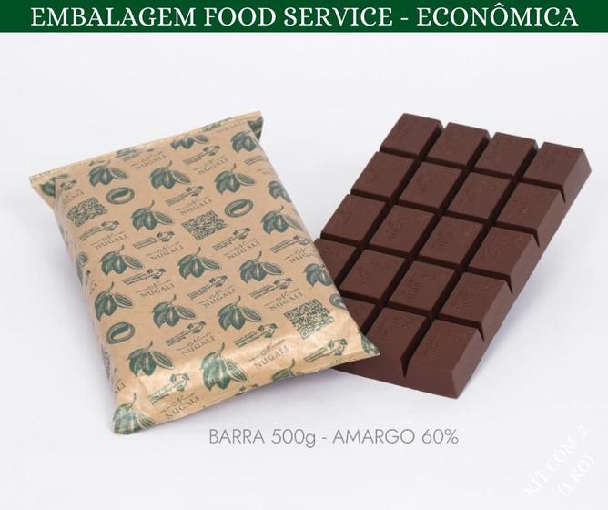 Barra 500G Chocolate Nobre Nugali Saudável Amargo 60% Cacau Vegano S ...