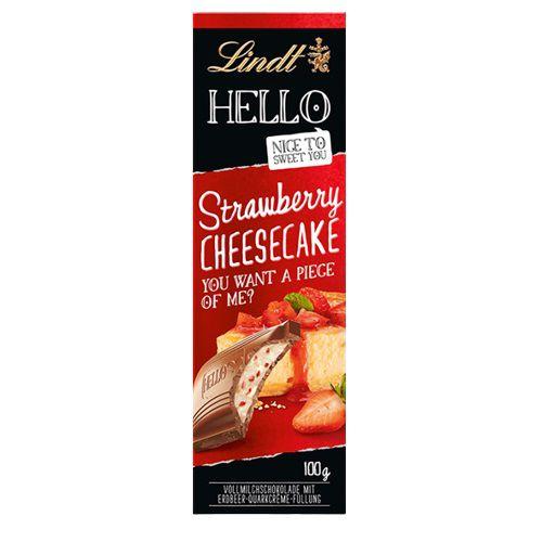 Barra Chocolate Lindt HELLO Cheescake de morango 100g - Chocolate ...