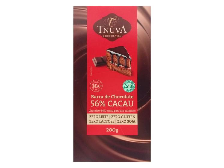 Barra Chocolate Meio Amargo 56% Cacau Sem Glúten Tnuva 200g - Chocolate ...