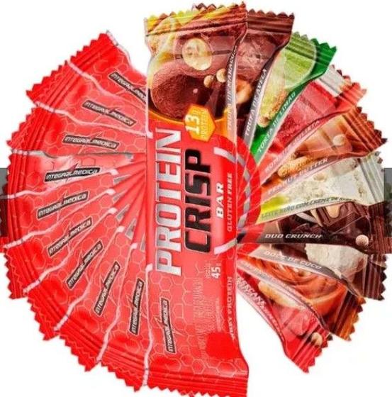 Barra Crisp Bar Protein Sabor Diversos de 45g Integralmedica Kit com 12 ...
