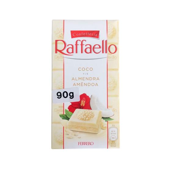 Barra de Chocolate Branco Raffaello com Côco e Amêndoa 90g - FERRERO ...