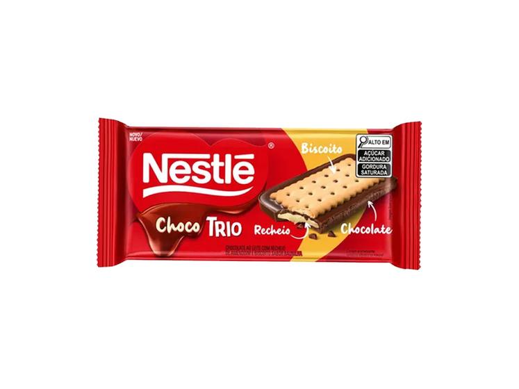 Barra De Chocolate Choco Trio Biscoito Recheio Amendoim 90g - Nestle ...