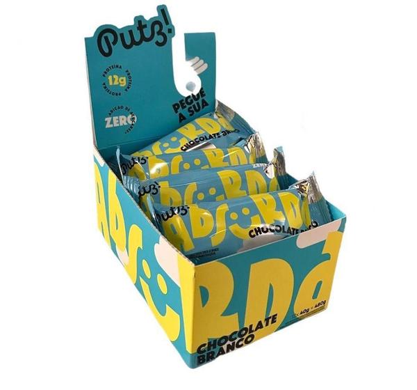Barra De Proteína Absurda Chocolate Branco 12un de 40g - Putz - Barra ...