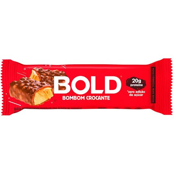 Barra de Proteína Bold Sabor Bombom Crocante 20g de Proteína Zero ...
