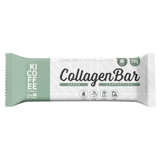 Barra de Proteína CollagenBar Sabor Cappuccino KiCoffee 50g - Barra de ...