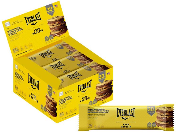 Barra de Proteína Everlast Ever Protein - Cookies Light e Diet 50g 12 ...