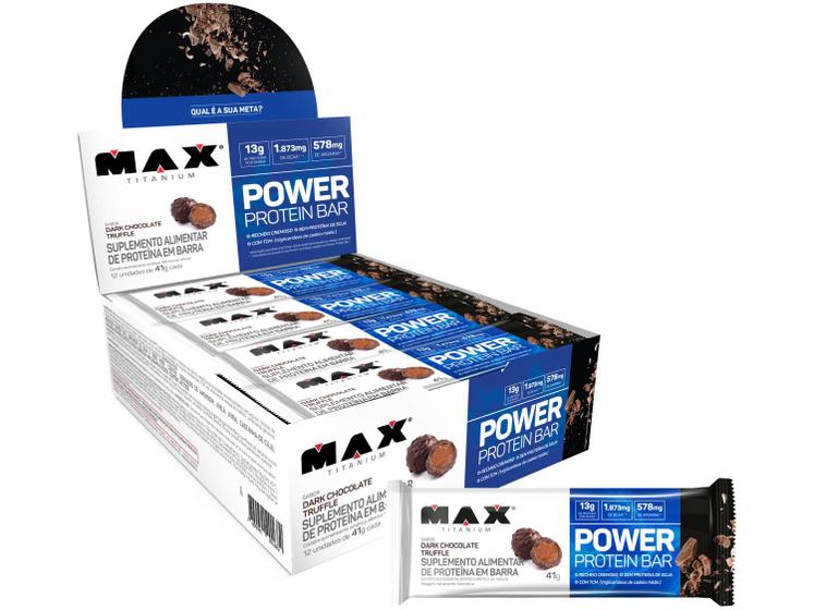 Barra de Proteína Max Titanium Power Protein Bar - Dark Chocolate ...