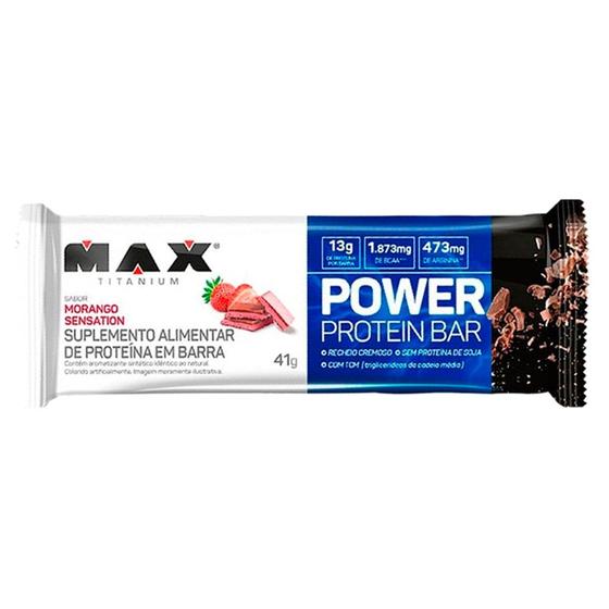 Barra de Proteína Max Titanium Power Protein Bar Sabor Morango ...