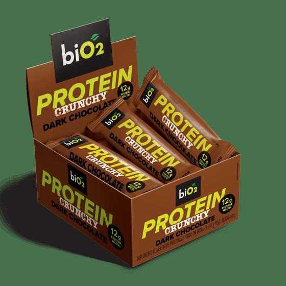 Barra de Proteína Vegana biO2 Protein Crunchy Bar Dark Chocolate 9 un ...