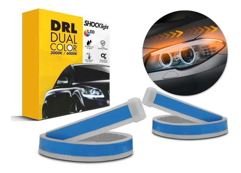 Barra Drl Led Amarelo e Branco 75 Cm P/ Carro Farol Carro - SHOCKLIGHT ...