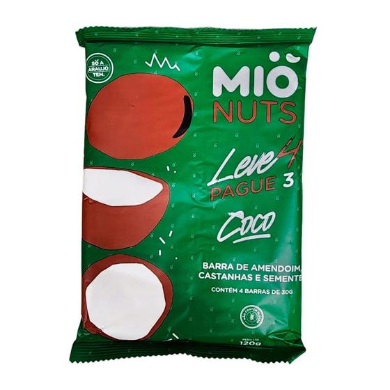 Barra Nuts Mió Coco Leve 4 Pague 3 com 4 Barrinhas de 30g Cada - Barra ...