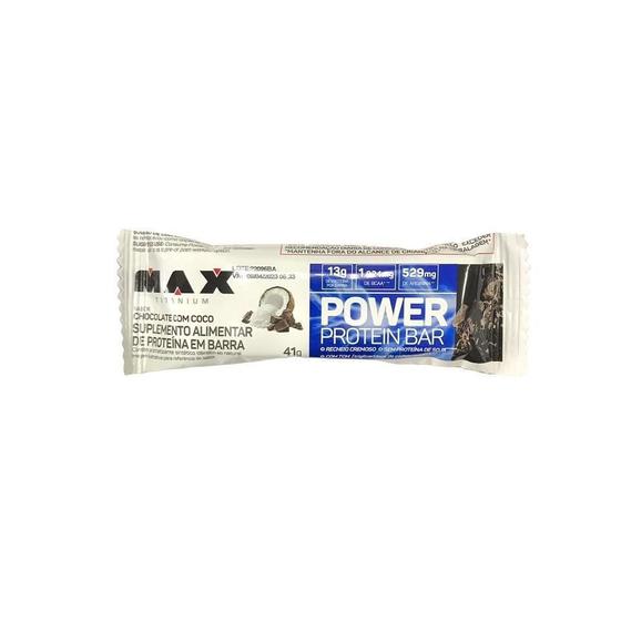 Barra Power Protein Bar Max Titanium Chocolate Com Coco 41G - Supley ...