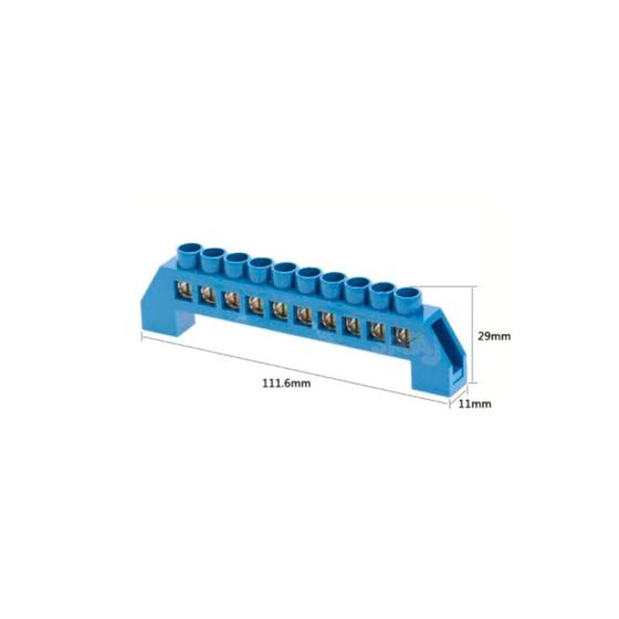 Barramento Borne Terminal Barra Neutro Azul - 10 Furos - 3MAJ ...