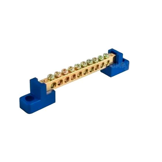 Barramento Terminal Barra Neutro Azul - 10 Furos - 3MAJ - Barramento ...