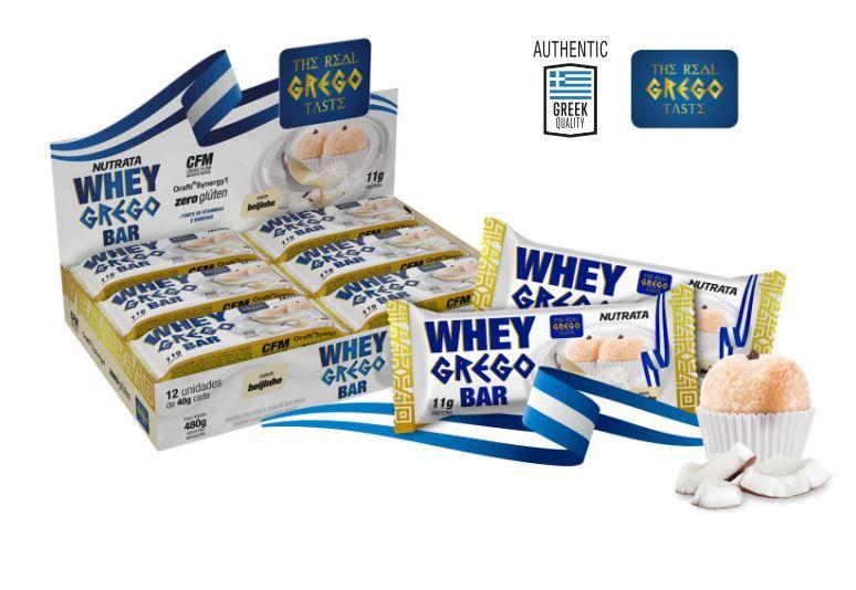 Barrinha de Proteina Whey Grego Bar Display C/12 Un Nutrata - Barra de ...