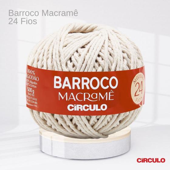 Barroco Macramê Natural (Cru) de 24 Fios com 500g Círculo - Círculo ...