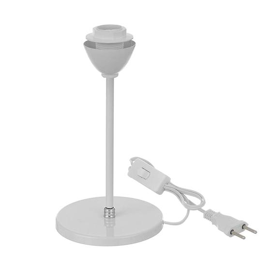 Base Abajur Plus Rosca Longa Soquete E27 Luminária Branco Preto ...