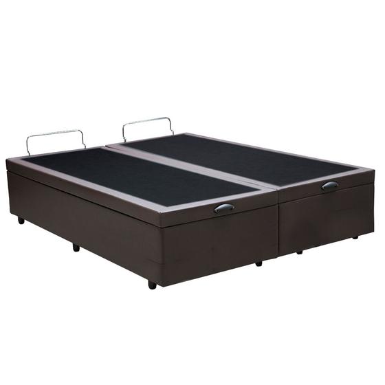 Base Box Bau Casal Bipartido Premium Santo Box Sintético 47x138x188 ...