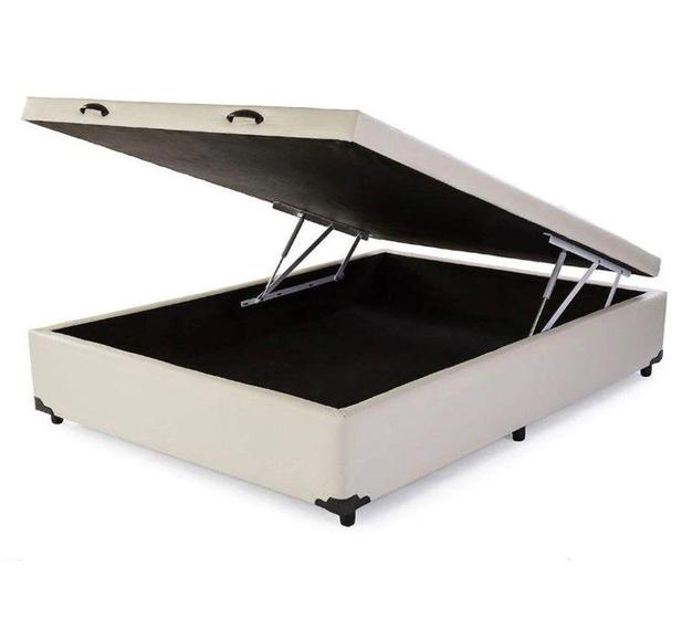 Base Box Baú Casal Blindado 138x188 material sintético Bege - Bio Box ...