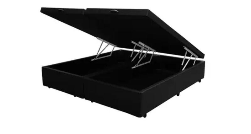 Base Box Bau Queen Sintético Preto - Top premium base box - Base para ...