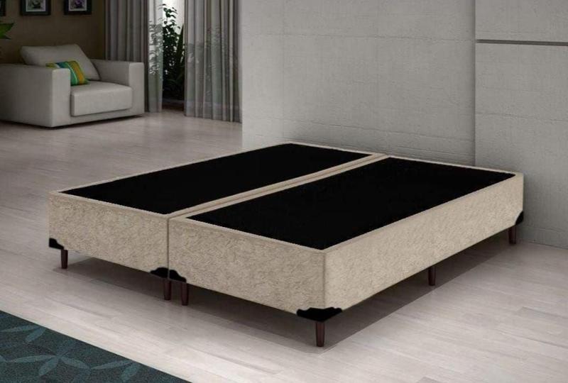 Base Box Queen Bipartido DT Box 38x158x198 Suede Bege - Base para Cama ...