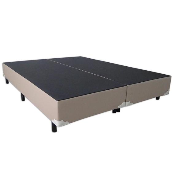 Base Box Queen Bipartido Sintético Bege - 158x198x40 - DMA - Base Cama ...