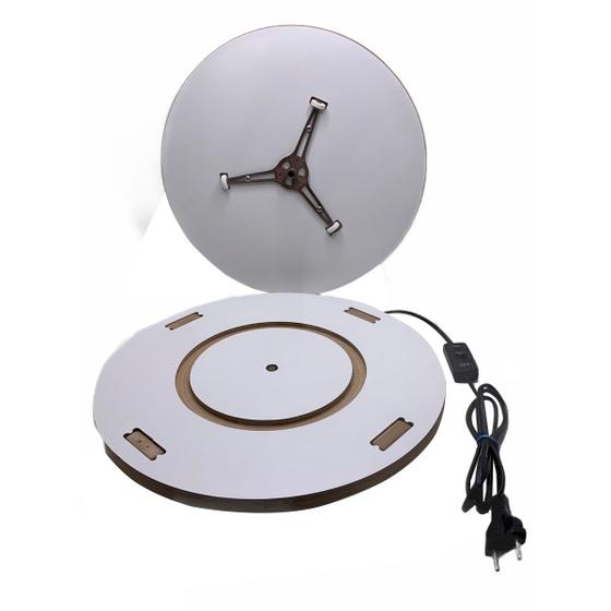 Base Giratoria Branca Video 360 Mesa Rotativa de Produtos 110v Mdf ...