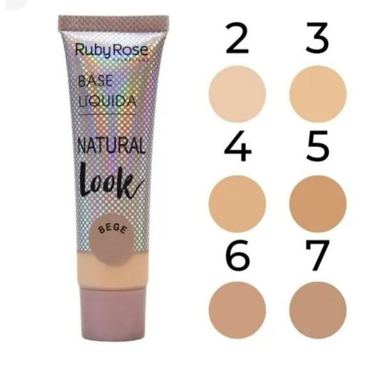 Base Líguida Natural Look bege 2 - Ruby Rose - Base Facial - Magazine Luiza