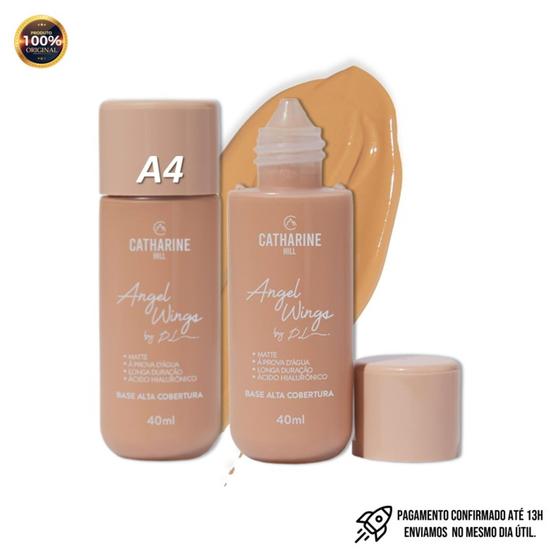 Base Líquida Alta Cobertura Angel Wings Cor A4 Matte By Pri Lessa da ...