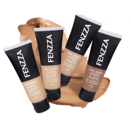 Base Líquida Efeito Matte Cobertura Natural Fenzza BE64 - Base Facial ...