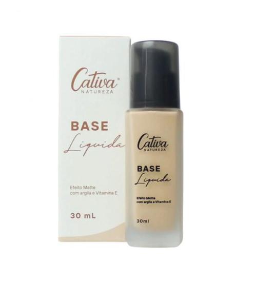 Base Líquida Efeito Matte Cor 3 - 30ml - Cativa Natureza - Base Facial ...