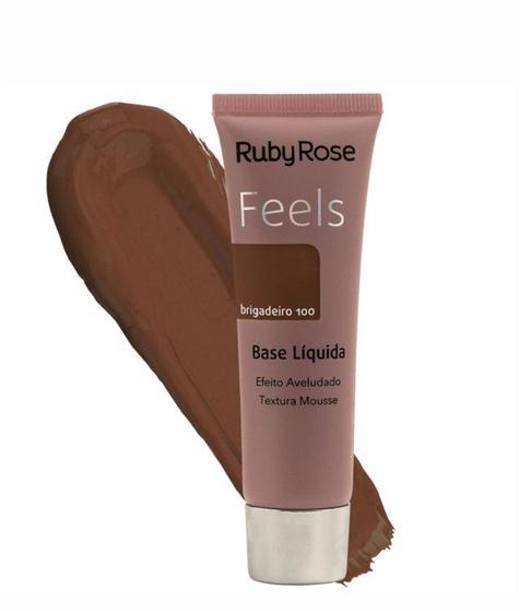 Base liquida feels brigadeir0 100 textura mousse ruby rose - Base Facial - Magazine Luiza