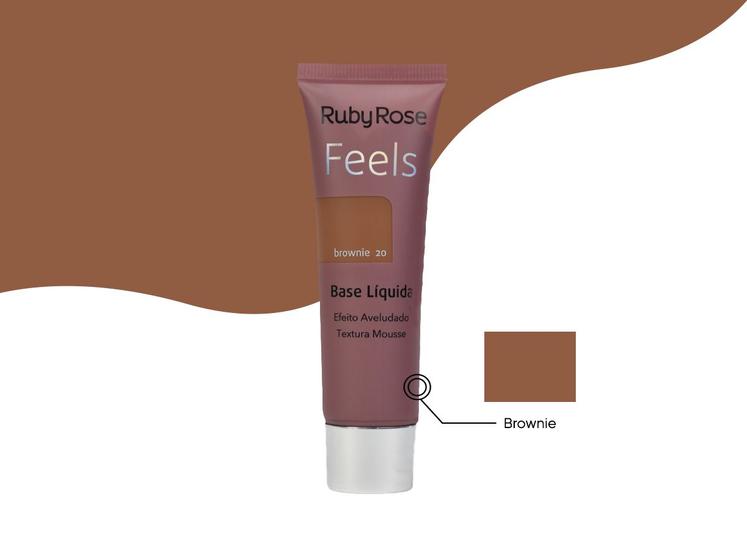 Base Líquida Feels Ruby Rose 29ML HB-8053 Mousse Aveludado - Base Facial - Magazine Luiza