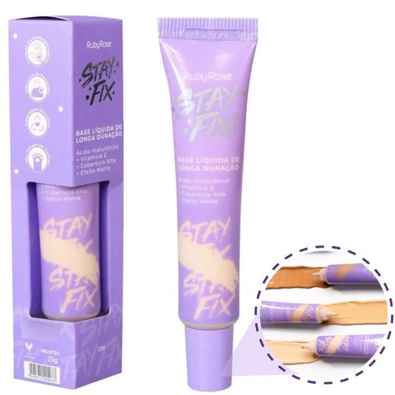 Base Liquida Stay Fix Ruby Rose - Base Facial - Magazine Luiza