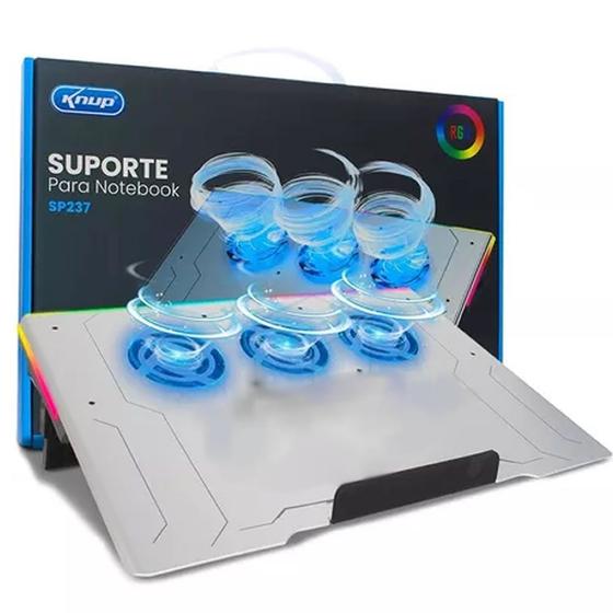 Base Suporte Notebook em Alumínio 3 Coolers Iluminação RGB - Knup ...