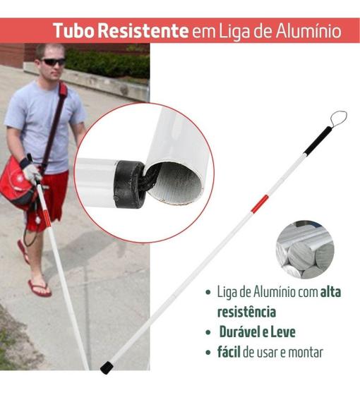 Bastão Bengala Guia Dobrável Deficiente Visual Cego E Idosos ...