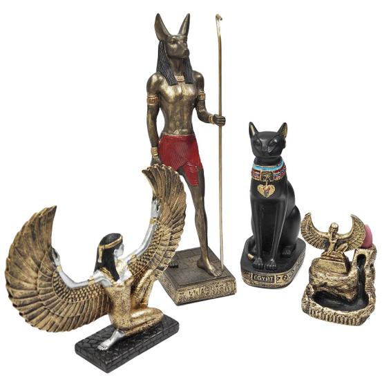 Bastet Anubis Isis Deuses do Egito Kit C/ 4 Peças + Incensos - M3 ...