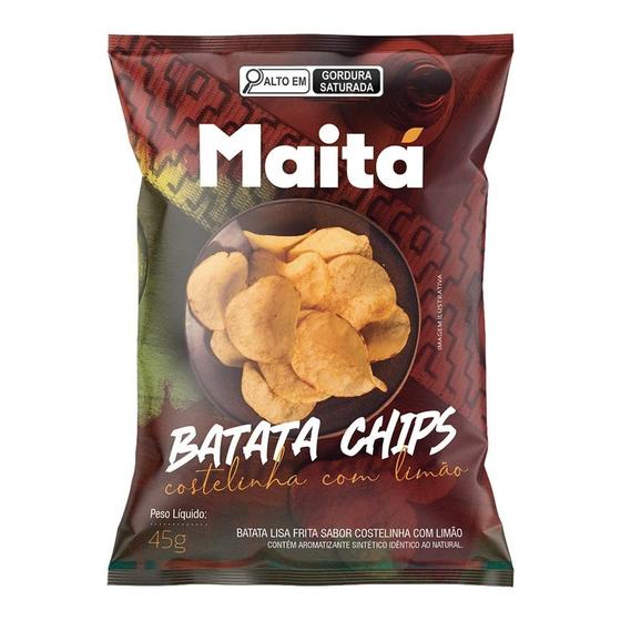 Batata Chips Maitá Lisa Costelinha com Limão 45g Embalagem com 20 ...