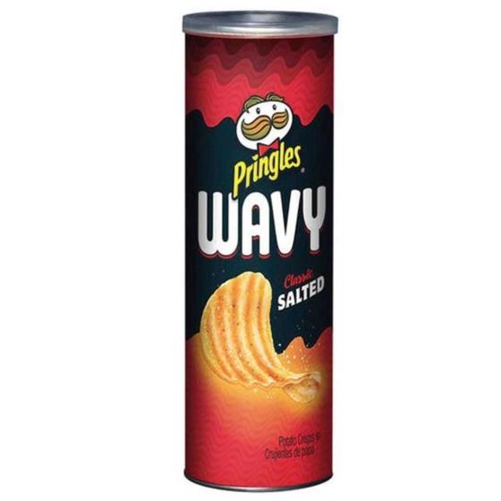 Batata Chips Pringles Wavy Classic Salted 130g Importado USA - Pringles ...