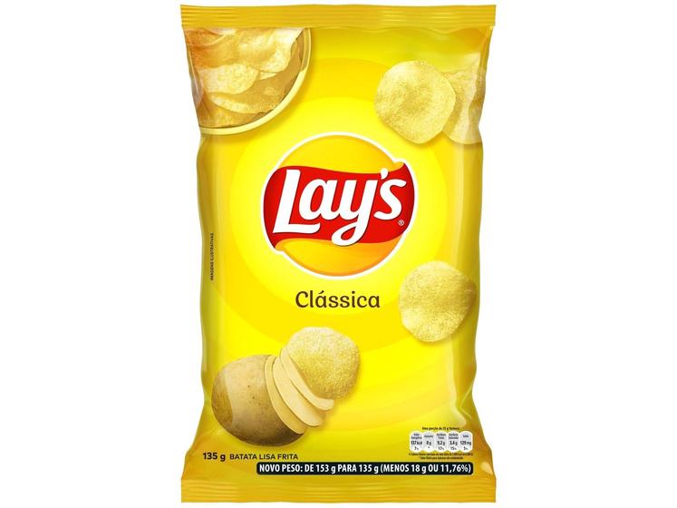 Batata Clássica Lays Pacote 135g - Salgadinhos e Aperitivos - Magazine Luiza