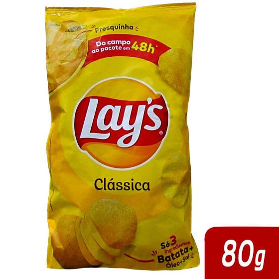 - batata frita lays 80g classic - PEPSICO ELMA CHIPS - Salgadinhos e Aperitivos - Magazine Luiza