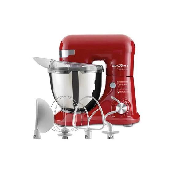 Batedeira Britânia Bbp760Vme Power Plus Turbo Inox 700W 4L 220V Vermelho - Britania - Batedeira ...