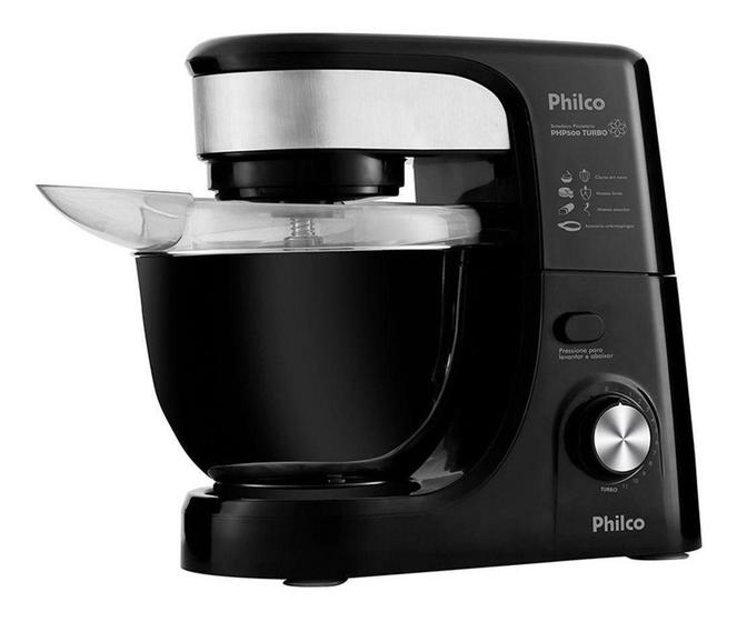 Batedeira Planetária Philco Preta 500W - PHP500 Turbo 12 Velocidades 110V - Batedeira e ...