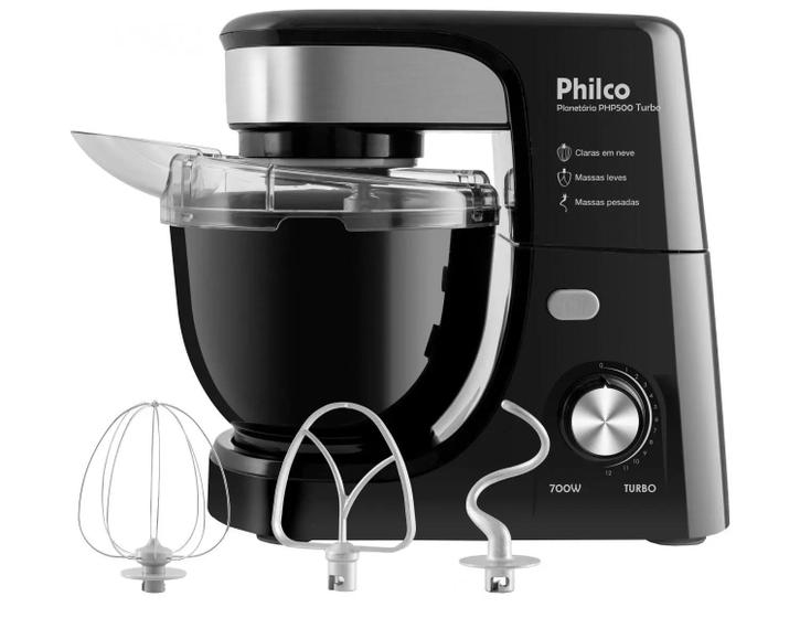Batedeira Planetária Philco Preta 700W - PHP500 Turbo 12 Velocidades - PHILIPS - Batedeira e ...