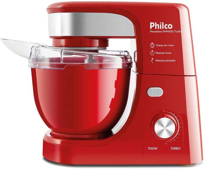 Batedeira Planetaria Php500 Turbo Vermelha 127v - Philco - Batedeira e Acessórios - Magazine Luiza
