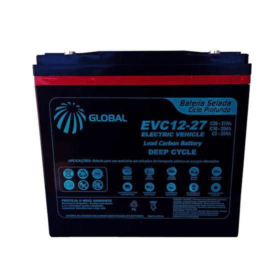 Bateria global selada 27ah 12v ev12-27 tecnologia vrla agm ciclo profundo - Duran - Outros ...